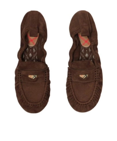 Burberry Logo Plaque Ruched Ballerinas - Hazel-brown