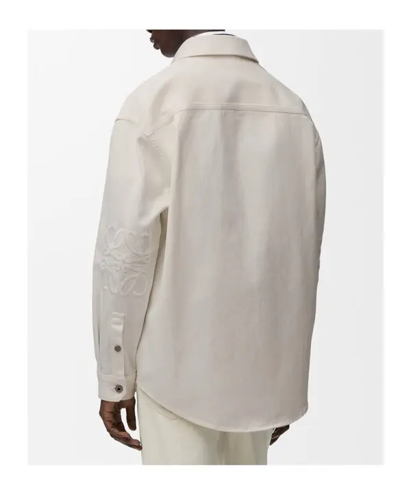 Loewe Anagram Overshirt In Denim - White