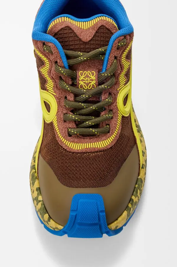 Loewe Pogo Sneaker In Technical Knit And Suede