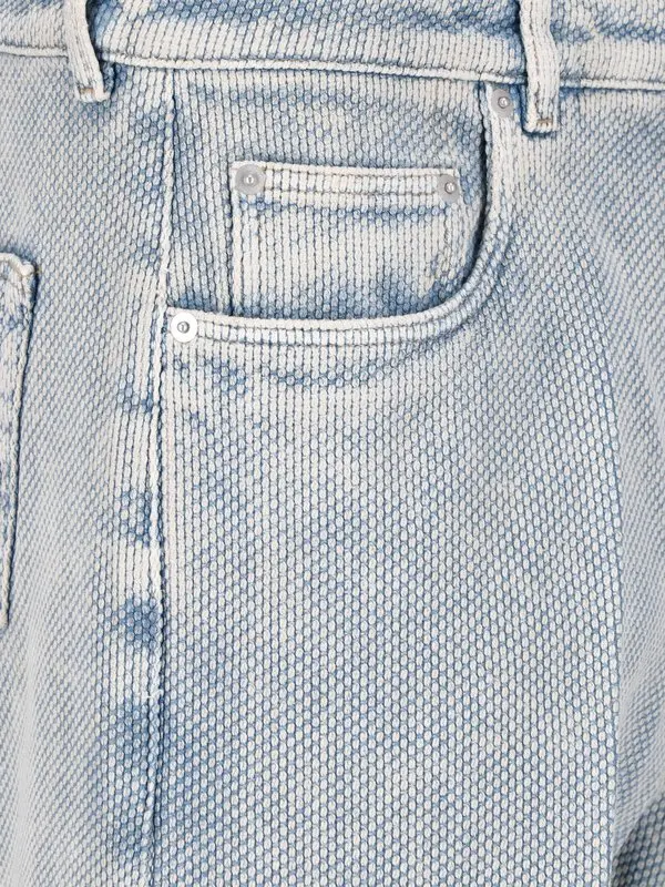 Rick Owens Honeycomb-textured Straight-leg Jeans