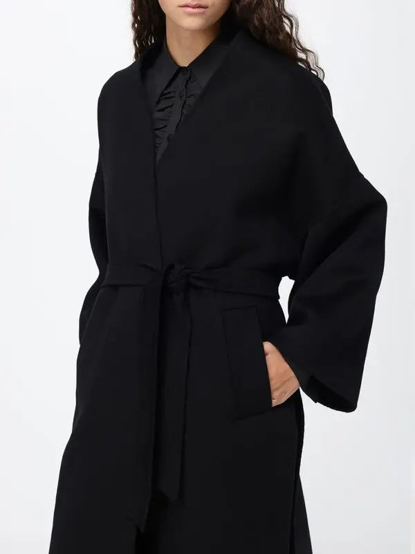 Fendi Wool Midi Coat - Black