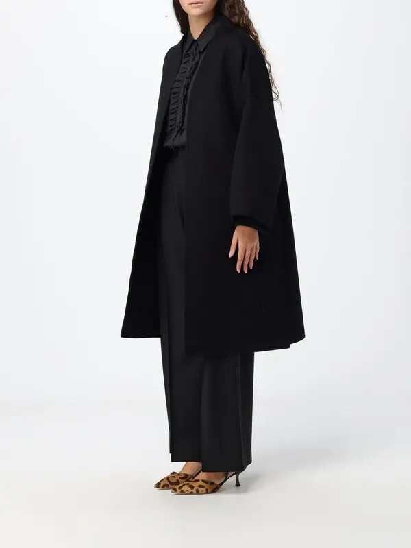 Fendi Wool Midi Coat - Black
