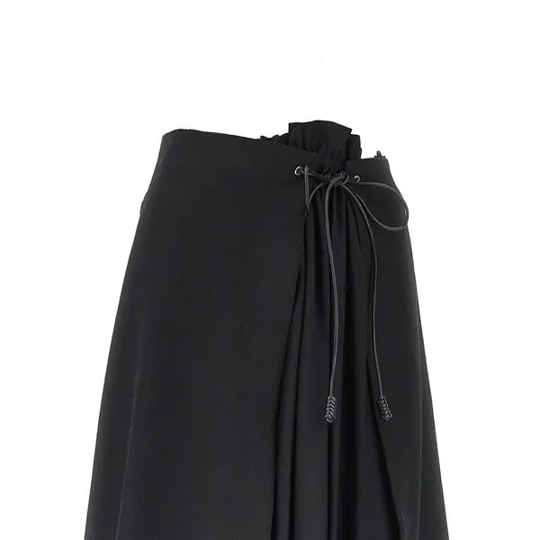Moncler Wool Gabardine Midi Skirt - Black