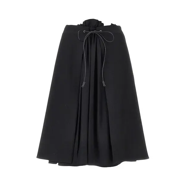 Moncler Wool Gabardine Midi Skirt - Black
