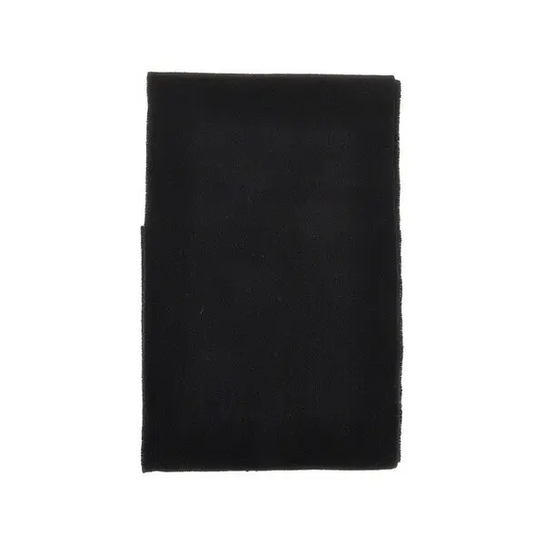 AMI Paris De Coeur Embroidery Wool Scarf - Black