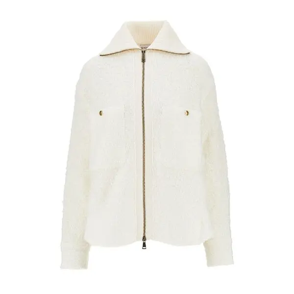 Moncler Mohair-blend Bouclé Knit Full-zip Cardigan