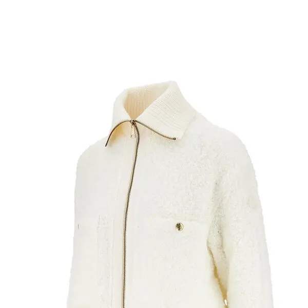 Moncler Mohair-blend Bouclé Knit Full-zip Cardigan