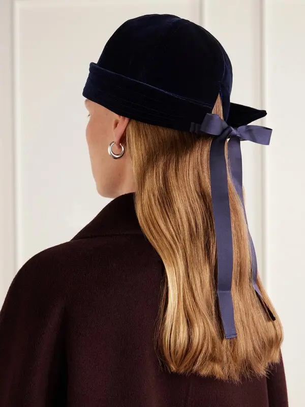 LES VACANCES D'IRINA Cotton-velvet Sailor Hat