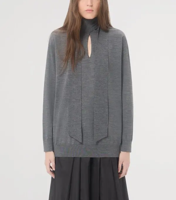 Valentino Garavani Wool Tie-neck Sweater