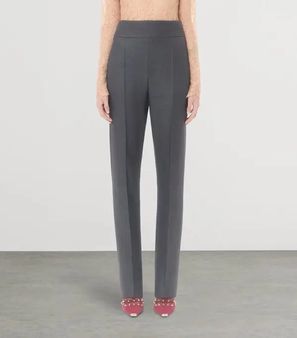 Valentino Garavani Silk-wool Straight Trousers