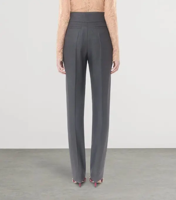 Valentino Garavani Silk-wool Straight Trousers