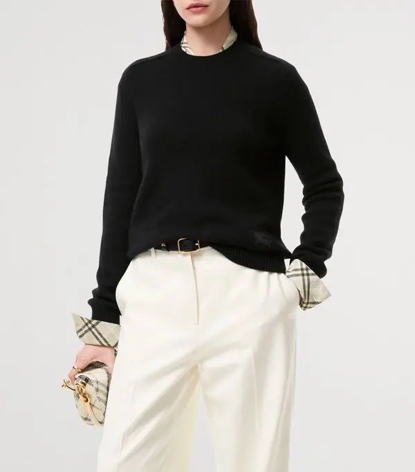 Burberry Cashmere Ekd-embroidered Sweater