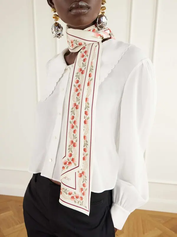 Chloé Printed Silk-crepe Scarf