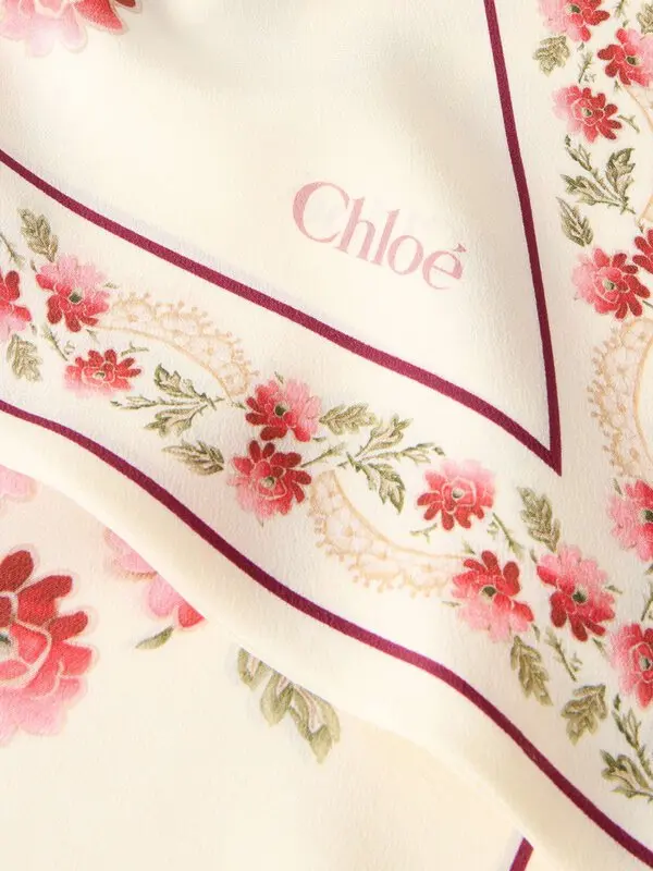 Chloé Printed Silk-crepe Scarf
