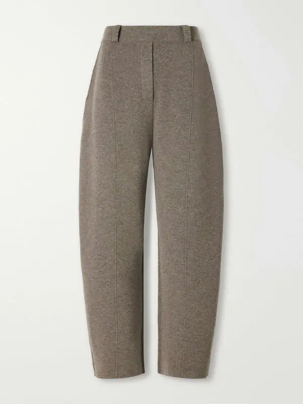 LISA YANG Wrenda Cashmere Barrel-leg Pants - Beige