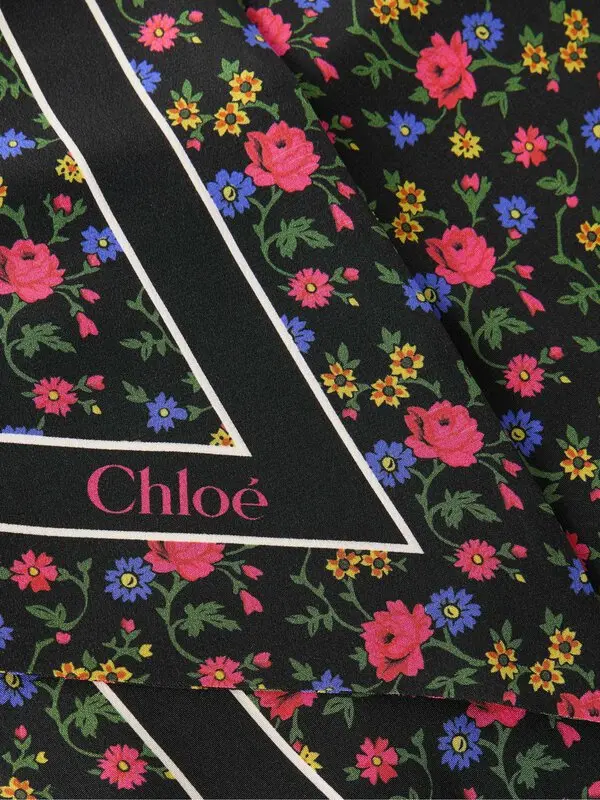 Chloé Folk Floral-printed Silk-crepe Scarf
