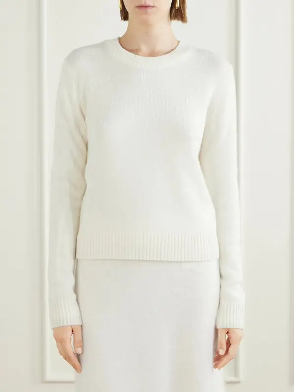 LISA YANG Cashmere Crew Neck Sweater - Neutrals