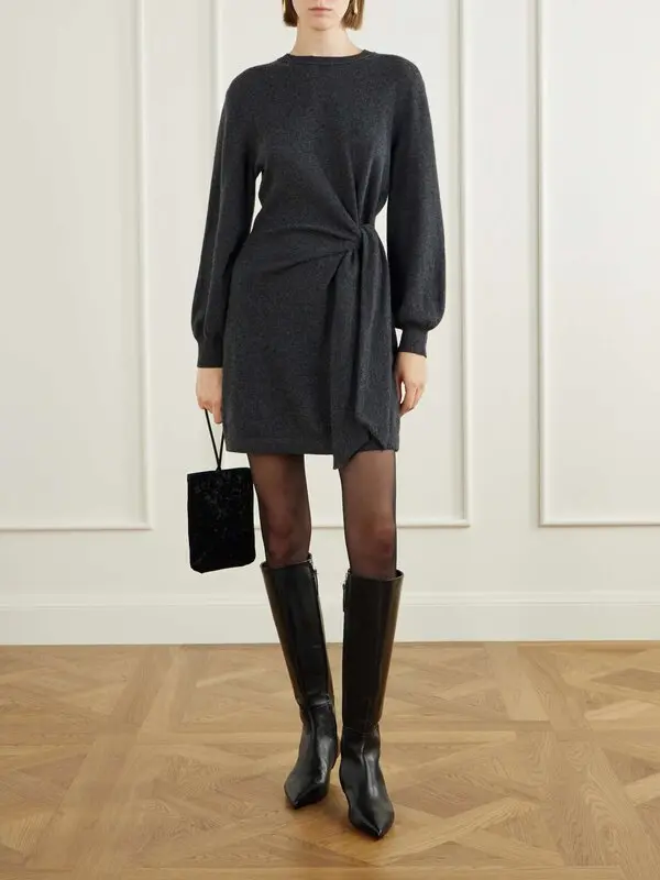 LISA YANG Abrielle Knotted Cashmere Mini Dress