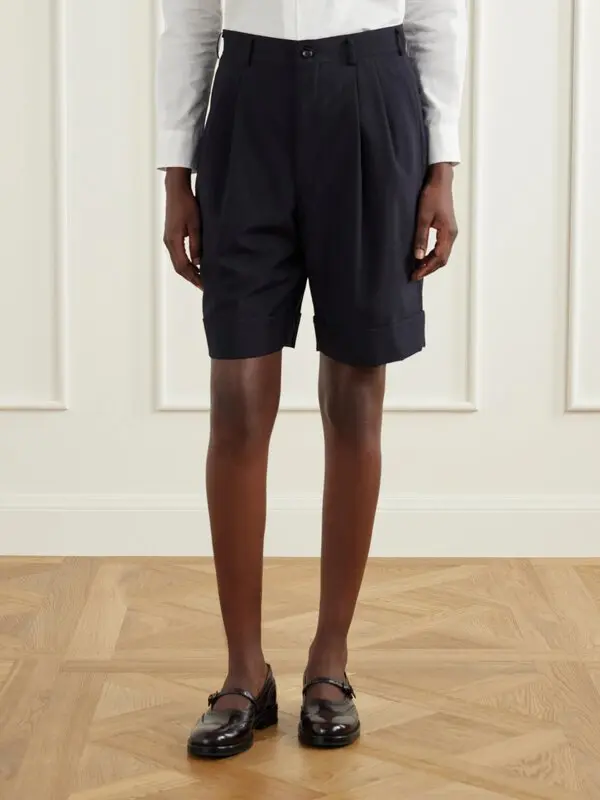 Comme Des Garçons Pleated Wool Shorts