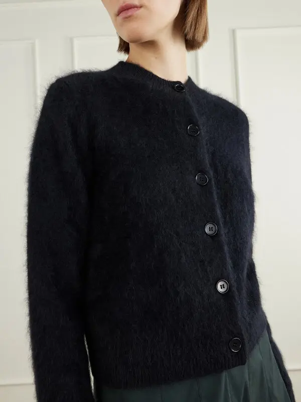 LISA YANG Azalea Brushed-cashmere Cardigan - Black