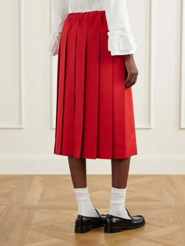 Comme Des Garçons Pleated Gabardine Midi Skirt