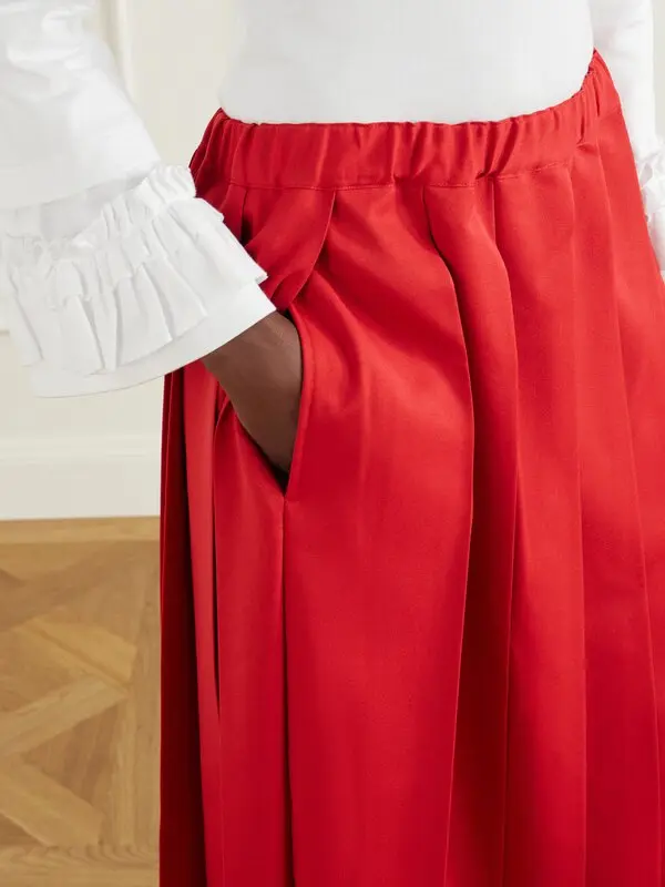 Comme Des Garçons Pleated Gabardine Midi Skirt