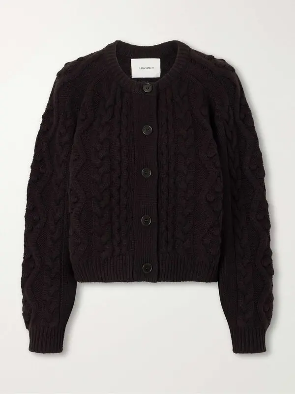 LISA YANG Winroe Cable-knit Cashmere Cardigan