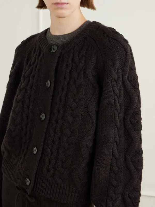 LISA YANG Winroe Cable-knit Cashmere Cardigan