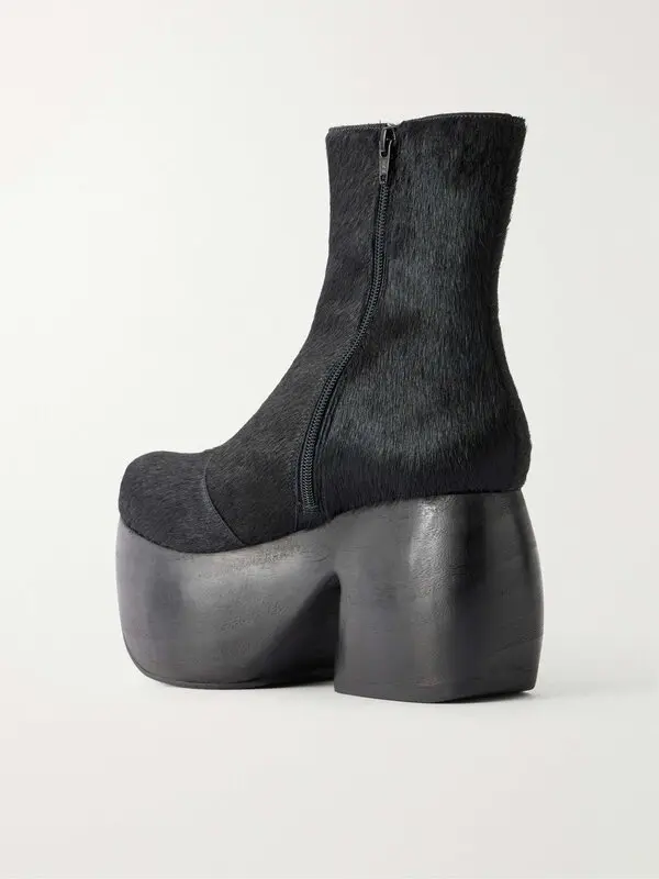 Comme Des Garçons John Fluevog Calf Hair Ankle Boots