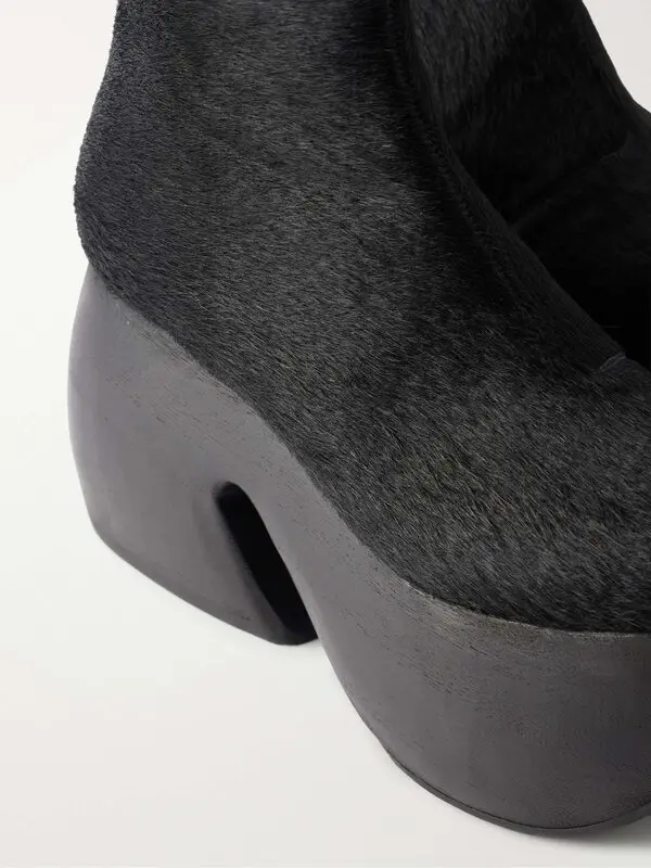 Comme Des Garçons John Fluevog Calf Hair Ankle Boots