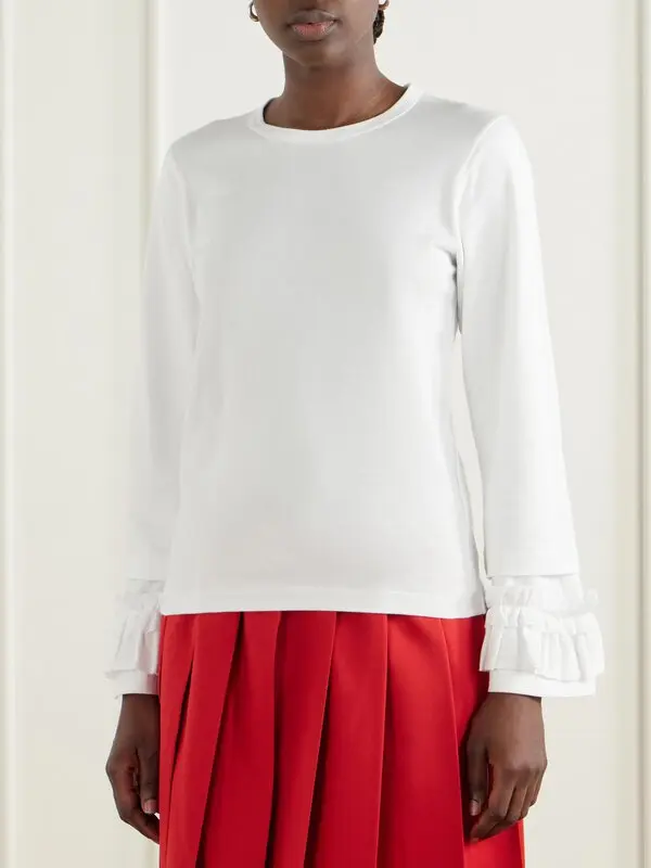 Comme Des Garçons Ruffled Cotton-jersey T-shirt