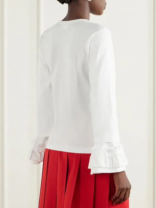 Comme Des Garçons Ruffled Cotton-jersey T-shirt