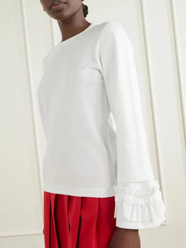Comme Des Garçons Ruffled Cotton-jersey T-shirt