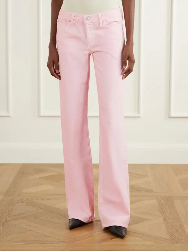 FRAME Regenerative Cotton Low-rise Wide-leg Jeans - Pink