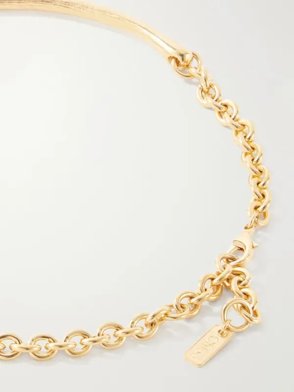 Chloé Embellished Pendant Necklace - Gold