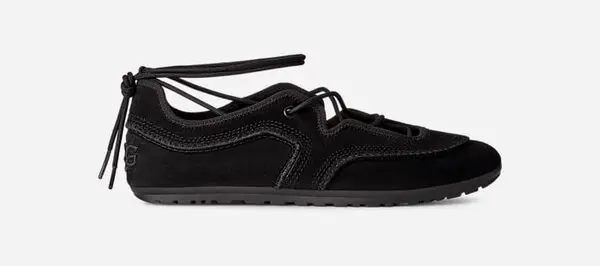 UGG Quill Ballet Sneaker Sheepskin Shoes - Black