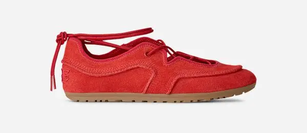 UGG Quill Ballet Sneaker Sheepskin Shoes - Red Pepper
