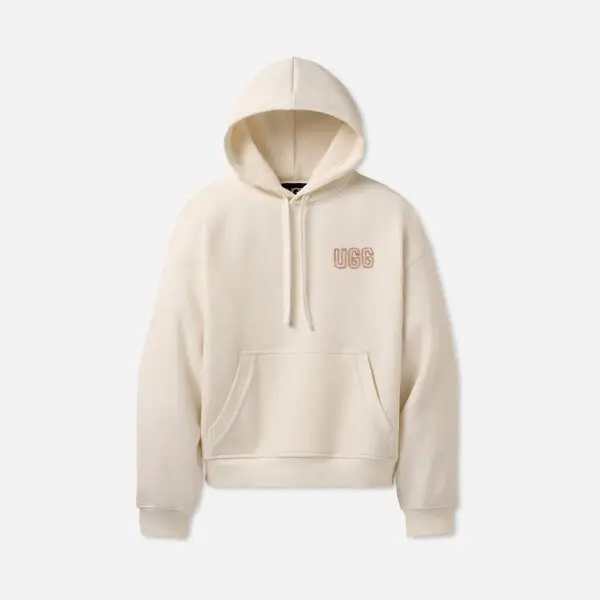 UGG Logo Hoodie Cotton Blend Tops - Nimbus