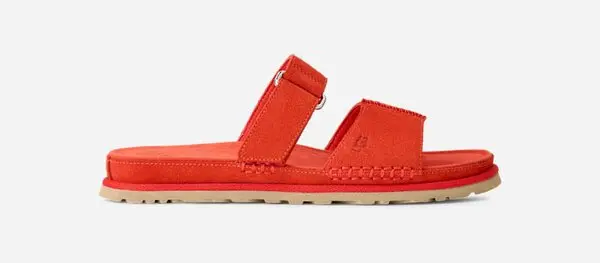 UGG Golden Gaze Suede Slide Sandals - Red Pepper