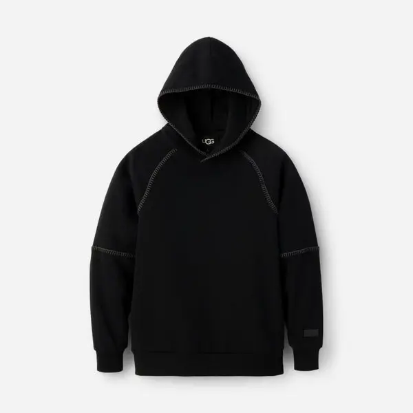 UGG Classic Cotton Blend Hoodie With Whipstitch Detailing - Black