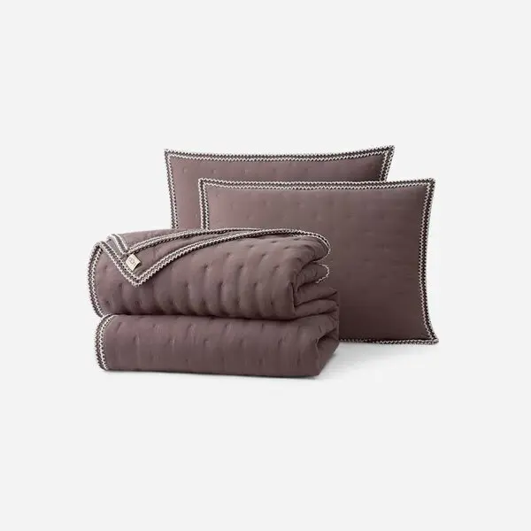 UGG Devon Braid Quilt Set T/txl Polyester Bedding - Burnt Cedar