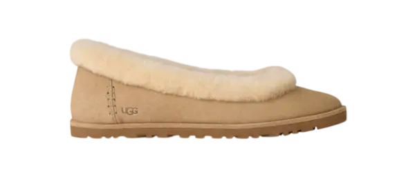UGG Zora Ballet Flat Sheepskin Shoes - Sand