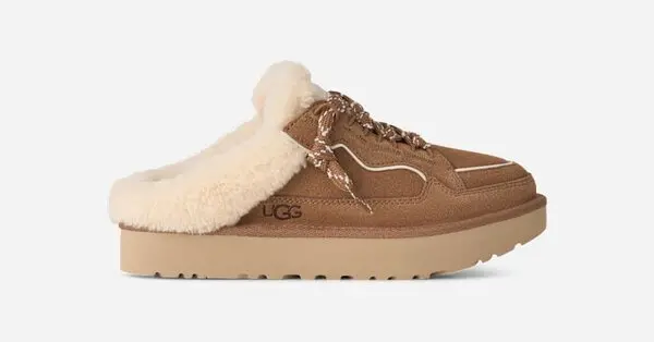 UGG Lowmel Mule Sheepskin Shoes - Chestnut