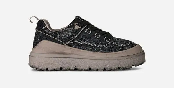 UGG Heritage Utility Sneaker Knoll Suede Shoes - Black/campfire