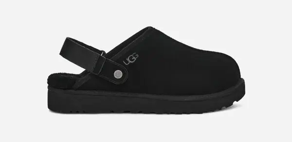 UGG Lanah Suede Clog Slippers - Black