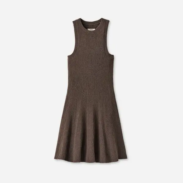 UGG Adela Dress Lite Ribbed Fit & Flare Mini Dress - Dense Smoke