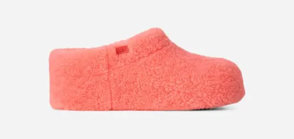 UGG Enwrap Sheepskin Fluffed Clog - Orange Gerbera