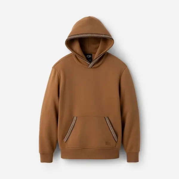 UGG Tasman Hoodie Cotton Blend/recycled Materials Tops - Chestnut