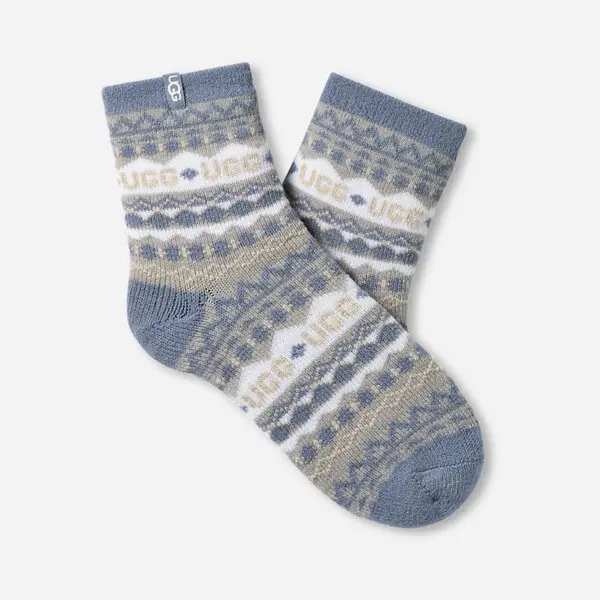 UGG Cressida Cozy Quarter Acrylic Blend Socks - Grey Heather Multi