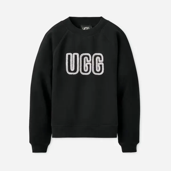 UGG Logo Crewneck Cotton Blend Tops - Black